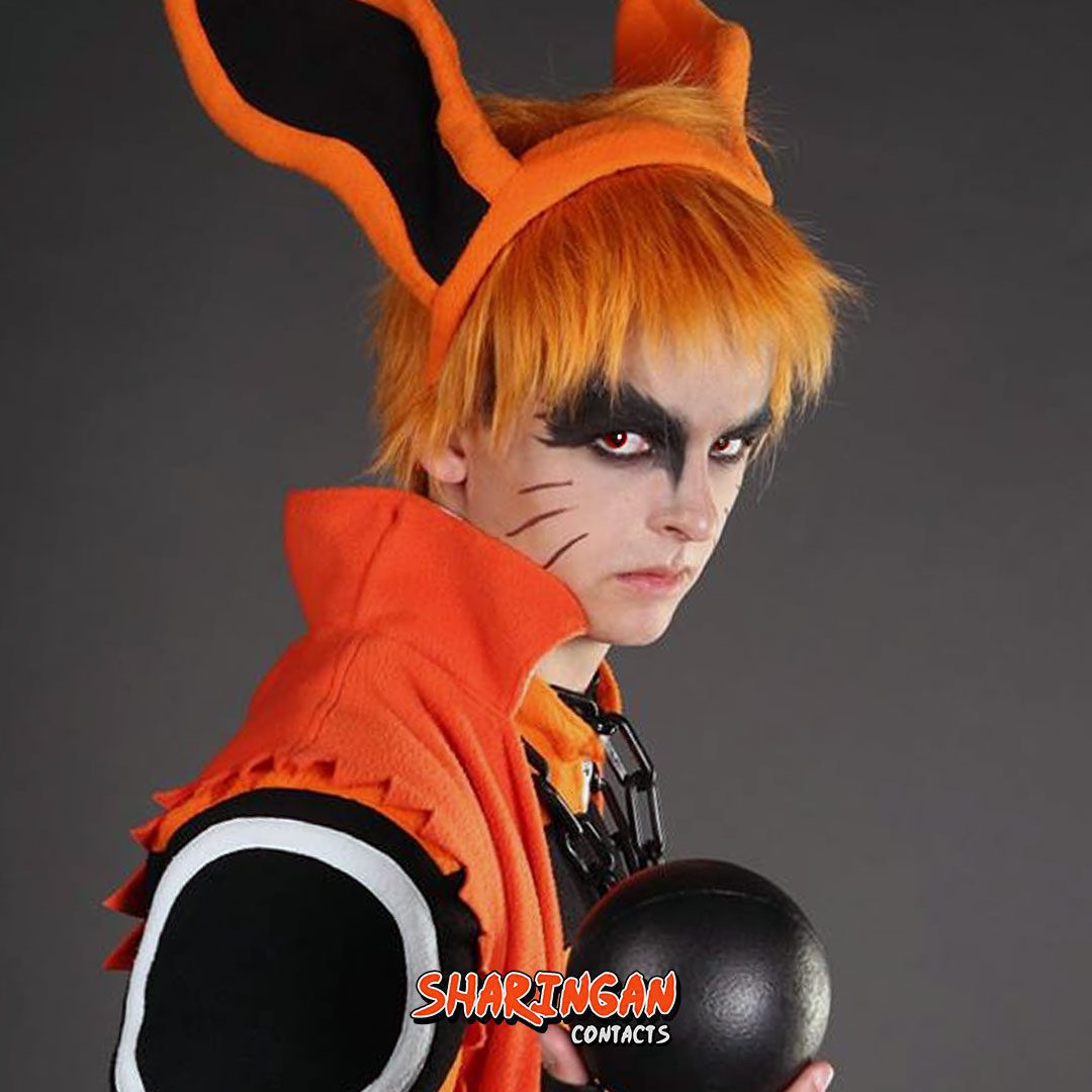 Nine Tails Red Cat Eye Cosplay Contacts - Sharingan Contacts - Sharingan.us